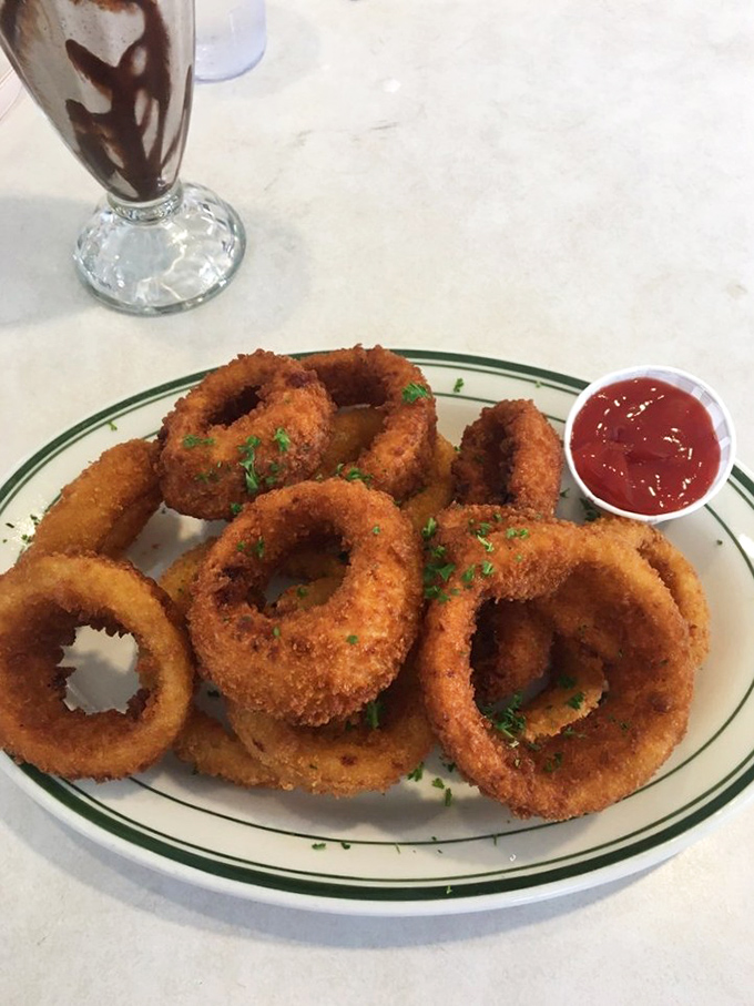 Onion rings should always be this perfectly golden&mdash;crisp enough to make a satisfying crunch, but tender enough not to fight back.