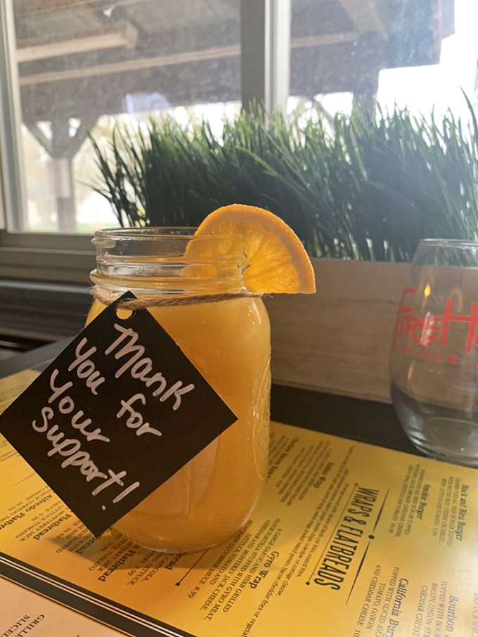 Sunshine in a mason jar with a grateful tag&mdash;this isn't just a drink, it's liquid optimism with a citrus twist.