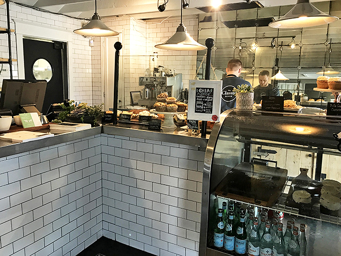 Where pastries and beverages begin their journey to your table&mdash;a gleaming subway-tiled command center of morning delights.