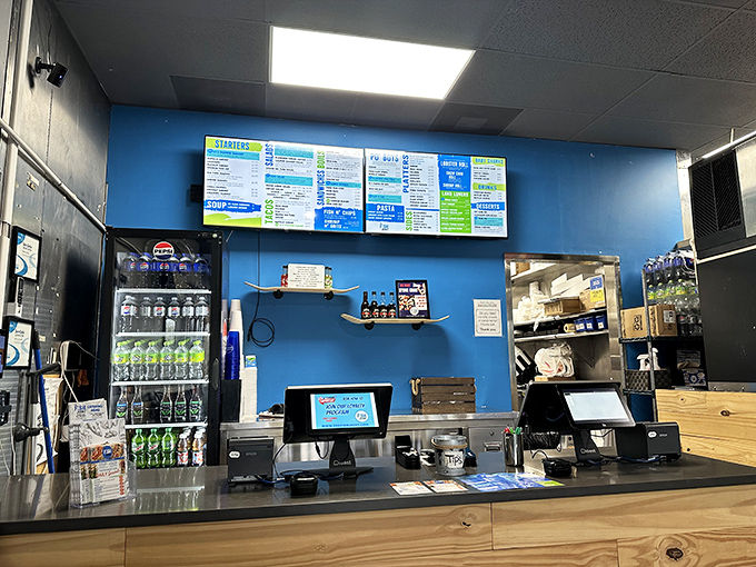 The order counter where dreams of exceptional seafood become delicious reality, one sandwich at a time.