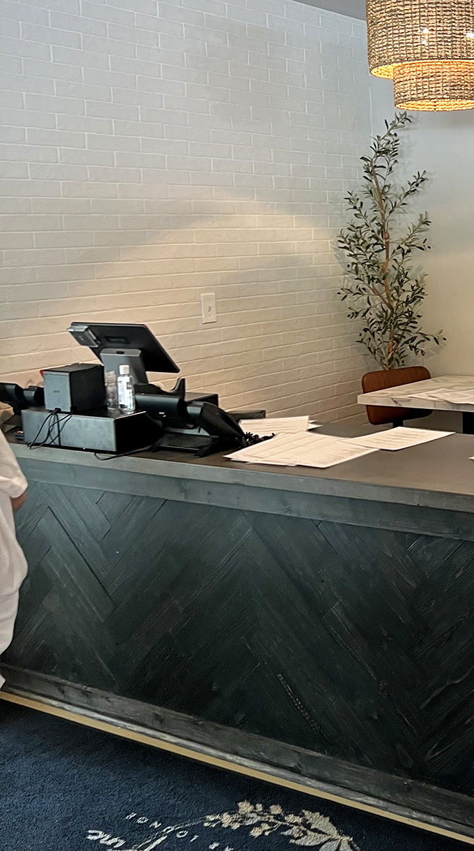 Clean lines and natural elements at the host station offer your first hint that someone here really cares about the details.