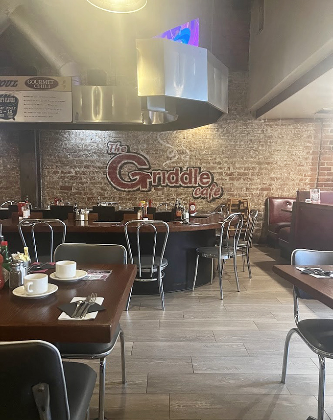 The dining room's unpretentious charm creates the perfect backdrop for the real stars of the show&mdash;those monumental breakfast plates.