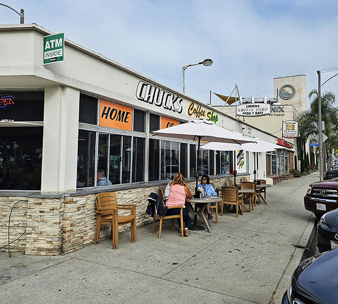 Outdoor patio dining lets you soak up California sunshine while savoring breakfast perfection in coastal comfort.