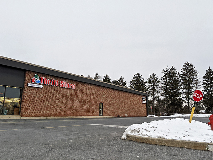 Even in winter, CommunityAid's mission continues. The snow-dusted parking lot doesn't deter dedicated treasure hunters from their appointed rounds.