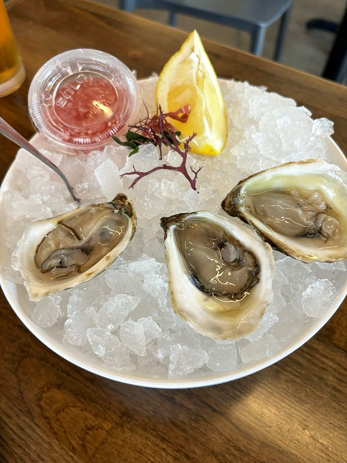 Briny treasures on ice remind you that the ocean's finest gifts travel well to desert destinations. 