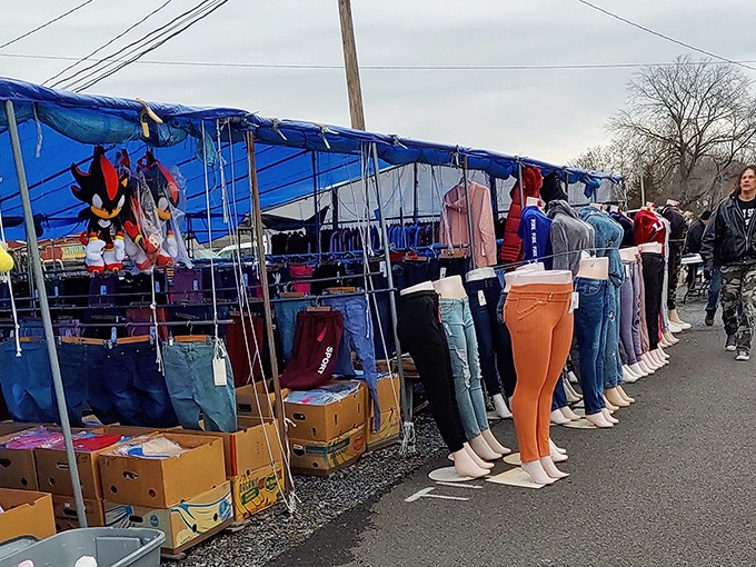 Denim dreams and colorful cotton &ndash; pants displayed like headless soldiers standing at attention, waiting for their next mission to your closet.