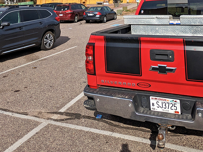Even the parking lot maintains the attraction's commitment to normalcy. No temple guardians or cursed mummies monitoring your parking skills here.