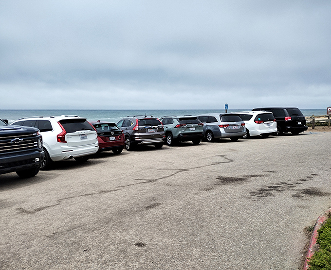 The parking area might not be glamorous, but it's the gateway to coastal splendor&mdash;and surprisingly uncrowded.