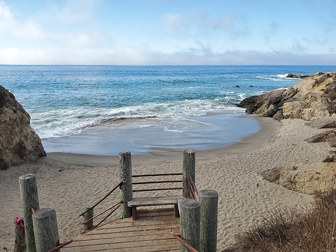 The stairway to beach heaven &ndash; each wooden step a countdown to leaving your worries behind at the parking lot.