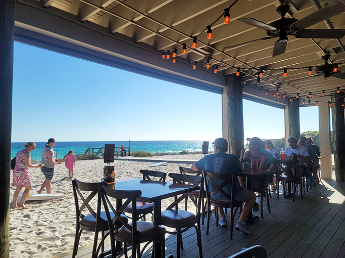 Outdoor dining with coastal breezes makes every meal taste like a mini vacation escape experience.