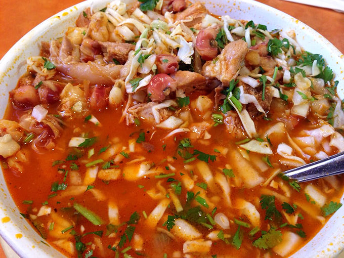 This pozole isn't just soup&mdash;it's a hug in a bowl. The hominy and pork swimming in that rich broth could cure whatever ails you.