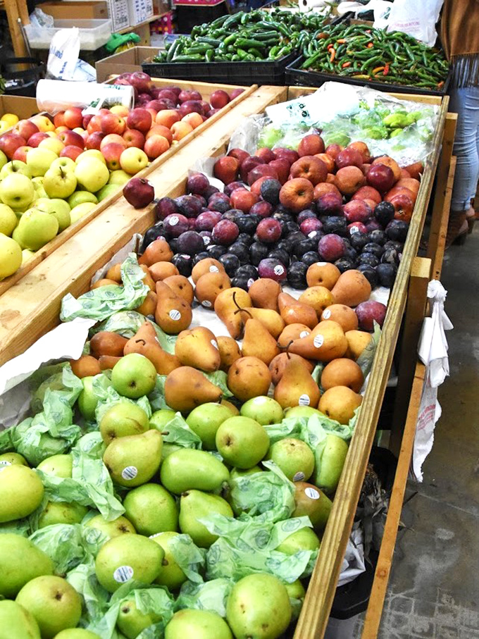 Fresh produce adding unexpected color to the flea market mix&mdash;because shopping works up an appetite for healthy snacks.