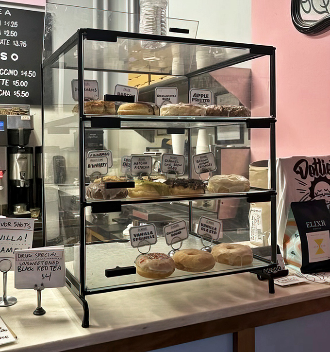 A glass case of possibilities – each labeled creation promising its own unique journey of flavor and texture.