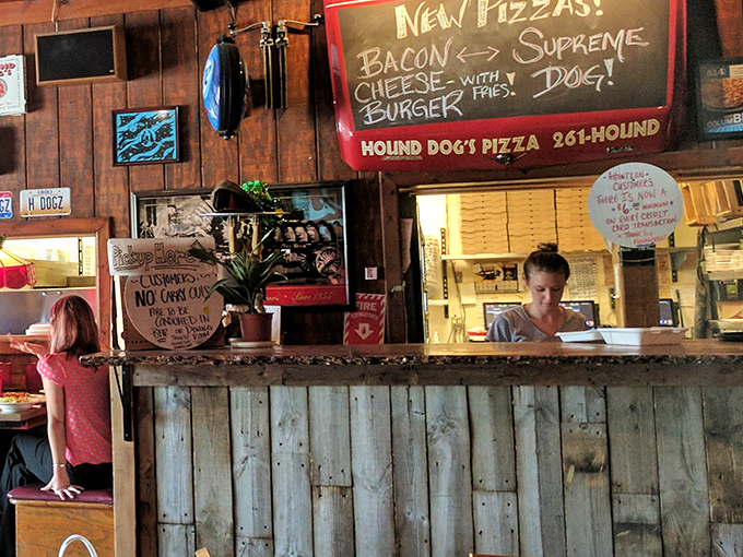 The friendly register where pizza dreams begin and satisfied customers' journeys start taking delicious shape.