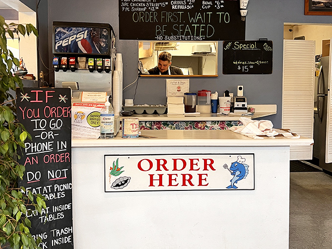 "ORDER HERE" says the sign, and who are we to argue? The straightforward approach extends from menu to service.