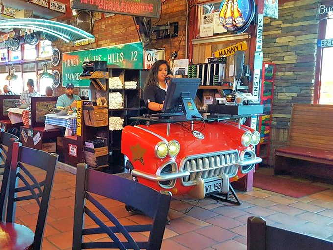 The front desk built into a classic car isn't just quirky&mdash;it's the perfect metaphor for a restaurant that drives your taste buds places.