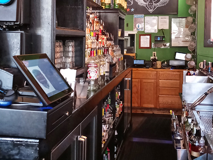 The heart of operations &ndash; where bartenders orchestrate the perfect balance of efficiency and friendly banter throughout the night.