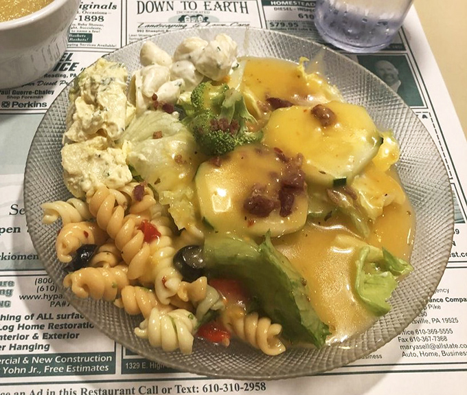 A colorful plate that proves vegetables can be the star of the show when treated with respect and a little cheese sauce for good measure.