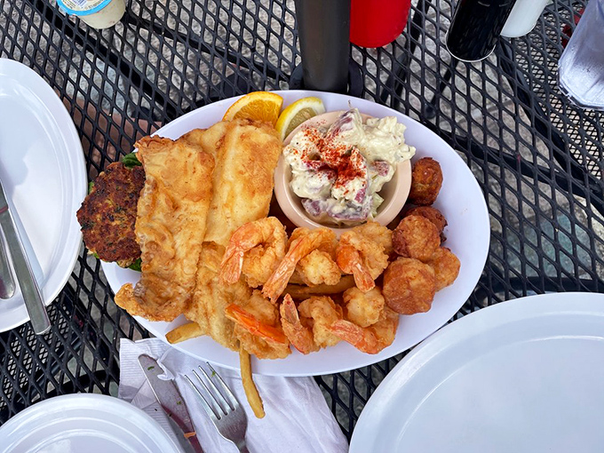 The seafood platter isn't just a meal&mdash;it's a maritime celebration. A festival of fried goodness that would make Neptune himself applaud.