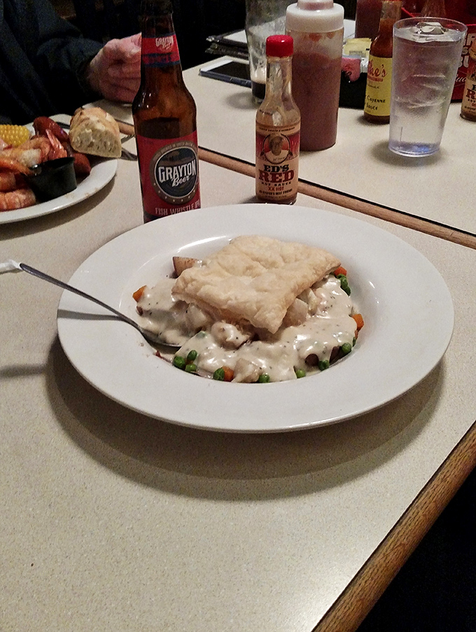 Comfort food that hugs your soul. This seafood pot pie doesn't just warm your stomach&mdash;it repairs your faith in humanity.