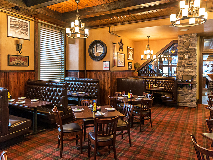Cozy booths and plaid patterns create that "Scottish pub meets Pennsylvania comfort" vibe that makes you want to settle in for hours.
