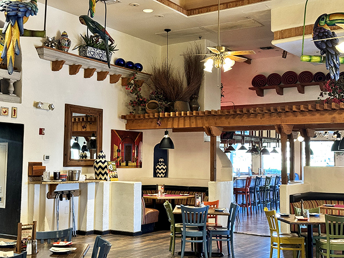 Southwestern charm meets comfortable seating &ndash; every corner designed for lingering over exceptional Mexican food. P