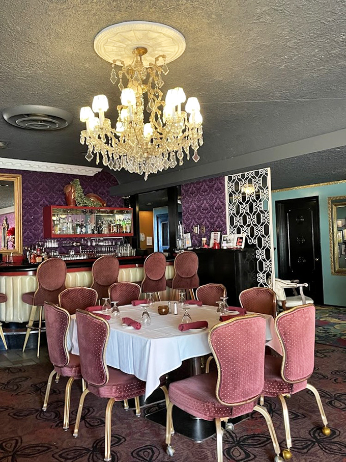 That chandelier has witnessed more marriage proposals and anniversary celebrations than a wedding chapel in Vegas.