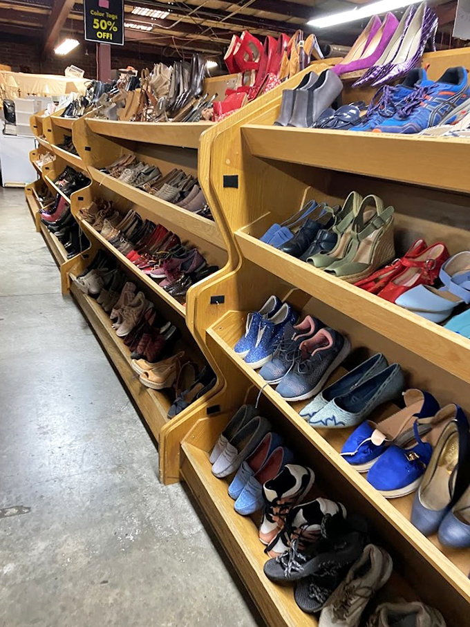The shoe department rivals Imelda Marcos' closet, with options for every occasion from beach days to board meetings.