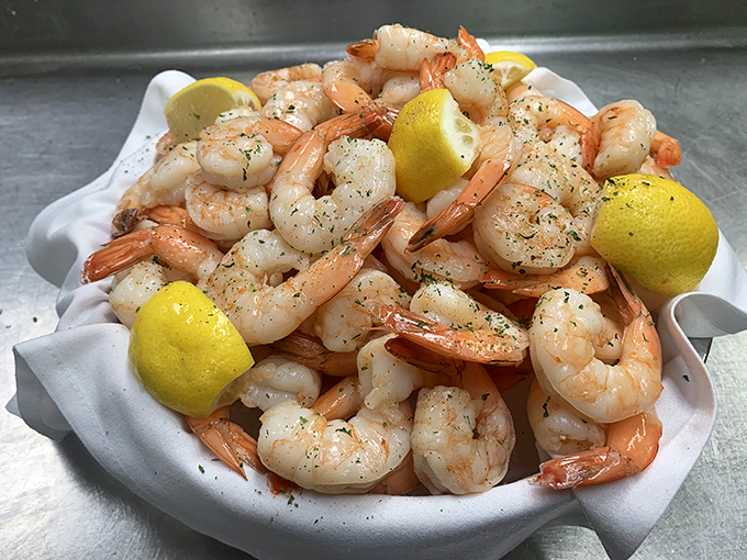 Shrimp so plump and perfectly cooked they look like they're posing for a seafood calendar. Those lemon wedges aren't garnish&mdash;they're essential co-stars.