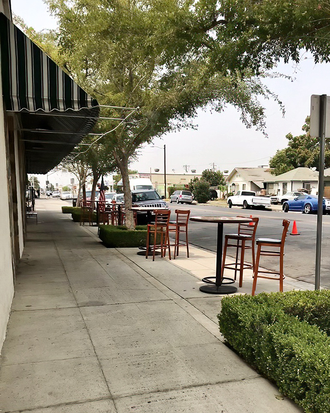 Sidewalk seating where you can watch Bakersfield go by while your taste buds visit Italy.
