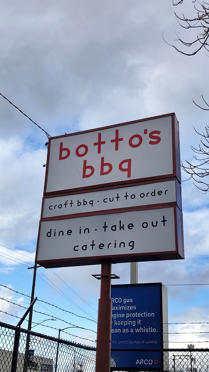 The sign promises "craft BBQ" and "cut to order"&mdash;two phrases that should immediately reroute your GPS no matter where you were headed.