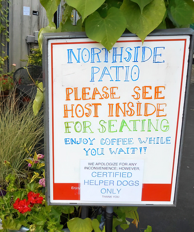 Even their signage has personality. "Enjoy coffee while you wait" isn't just a suggestion, it's the secret to happiness.