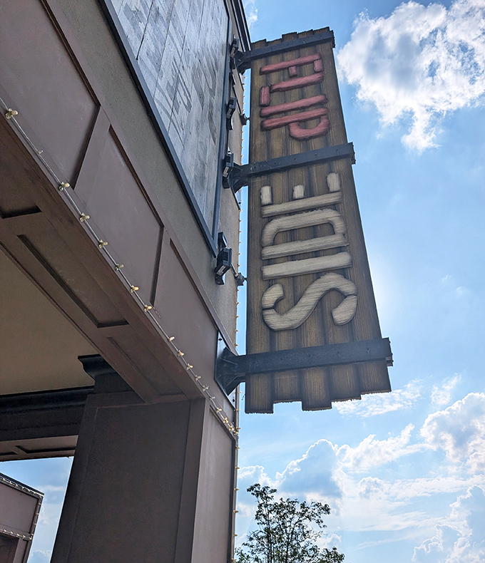 Bold signage announces a place where familiar foods get the gourmet treatment they deserve.