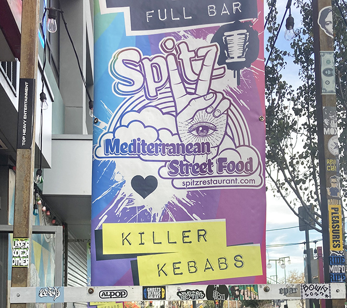 "Killer Kebabs" isn't just clever marketing&mdash;it's a promise this psychedelic sign delivers on with every bite.