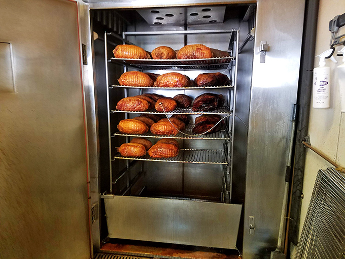 The smoking chamber, where chicken transforms from ordinary to extraordinary. Like a spa retreat, but for poultry&mdash;and with tastier results.