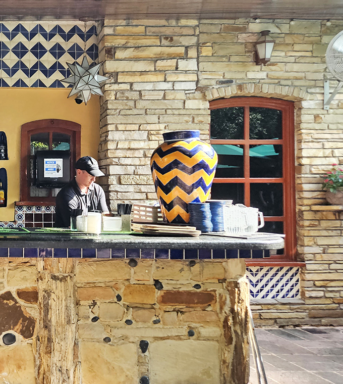 The vintage wall sign serves as a beacon for hungry Texans, like the North Star for tortilla soup pilgrims.