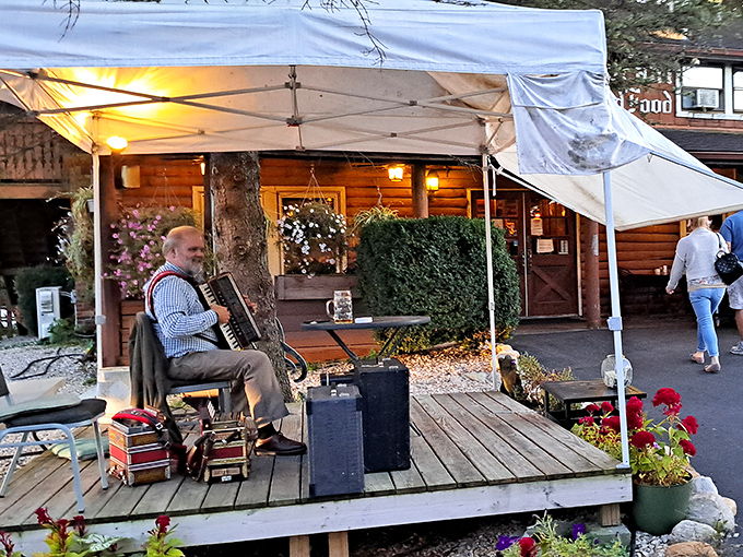Outdoor entertainment that transports you straight to a Bavarian village festival. That accordion isn't just playing music&mdash;it's playing your heartstrings.