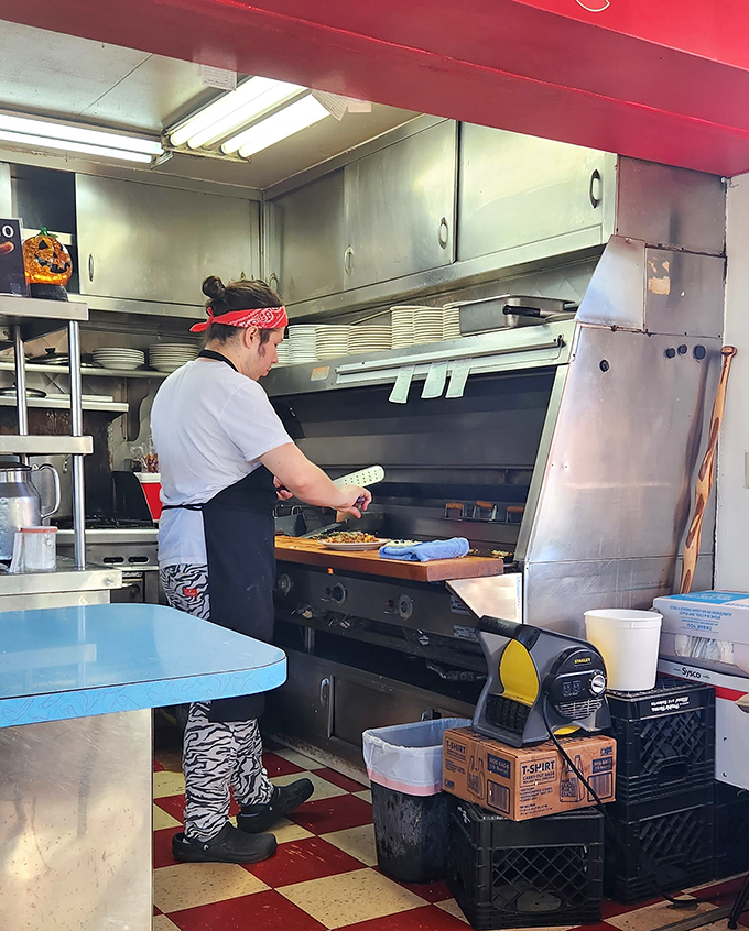 The red bandana isn't just a fashion statement&mdash;it's the uniform of breakfast warriors who flip eggs with the precision of Olympic athletes.