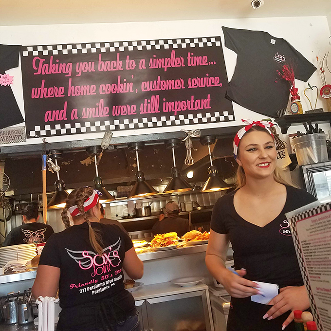 The sign says it all: "Taking you back to a simpler time..." when food was made with care and servers remembered your name.