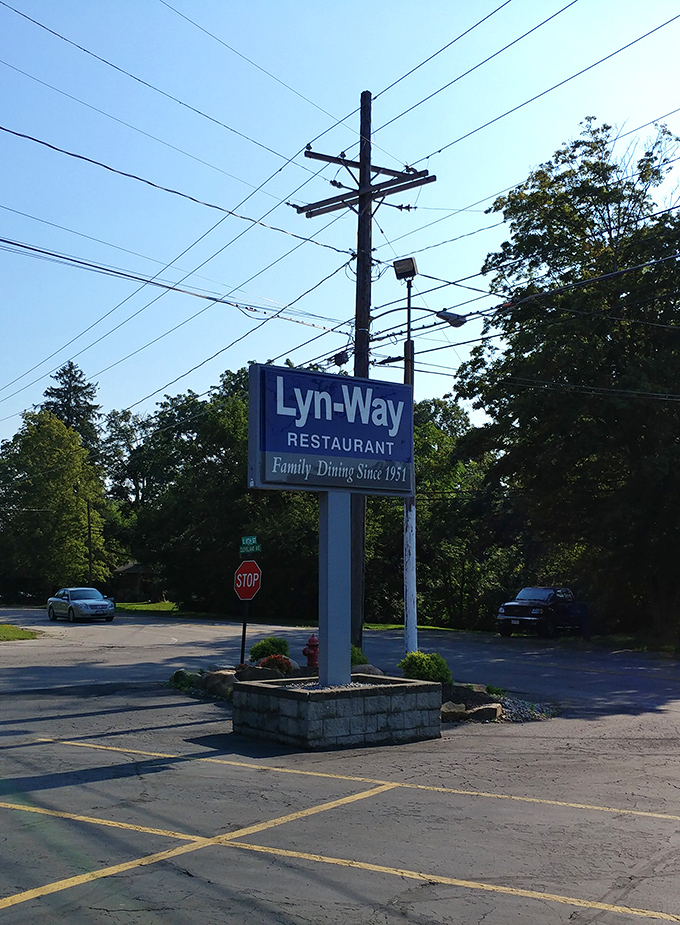 A sign that's guided hungry travelers since 1951. Like a blue lighthouse for those lost in a sea of chain restaurants and fast food mediocrity.