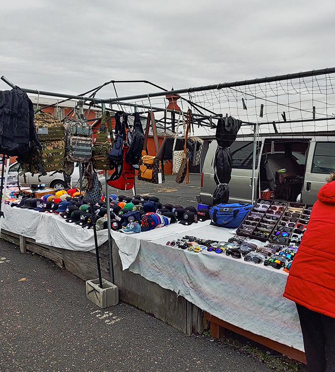 A vendor's table loaded with sunglasses and accessories. Perfect for those who've ever said, "I need new sunglasses" while already owning twelve pairs.