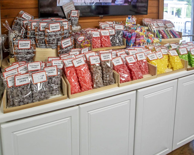 These aren't just candies—they're little packets of joy wearing red polka-dot labels, waiting to become your car trip's MVP.