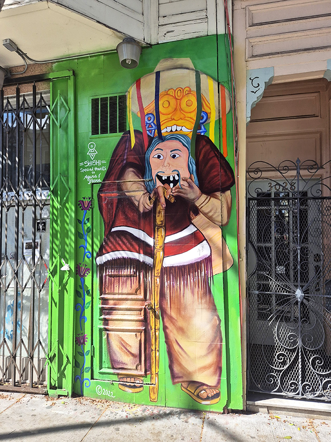 Even the doorway art in the Mission District sets the stage for the flavor explosion waiting inside.