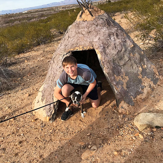 History you can crawl into – this replica dwelling offers a glimpse into prehistoric ingenuity, with a bonus photo op for modern visitors and their pups.