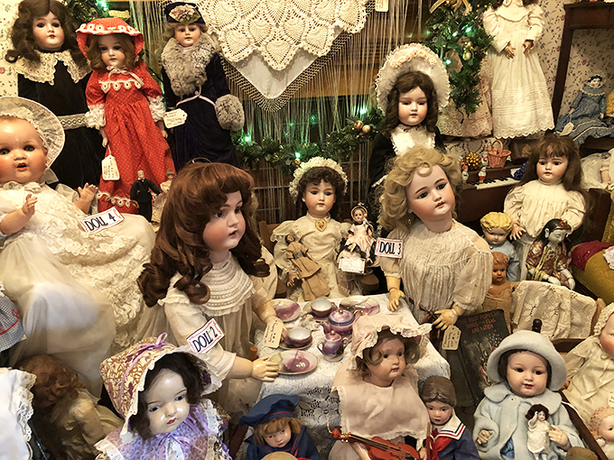 These porcelain ladies are dressed for a tea party that's been waiting to happen for over a century.
