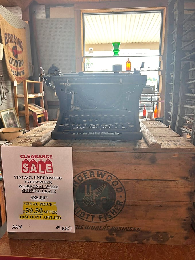 Not just a typewriter&mdash;a conversation piece still nestled in its original shipping crate, ready for its second century.