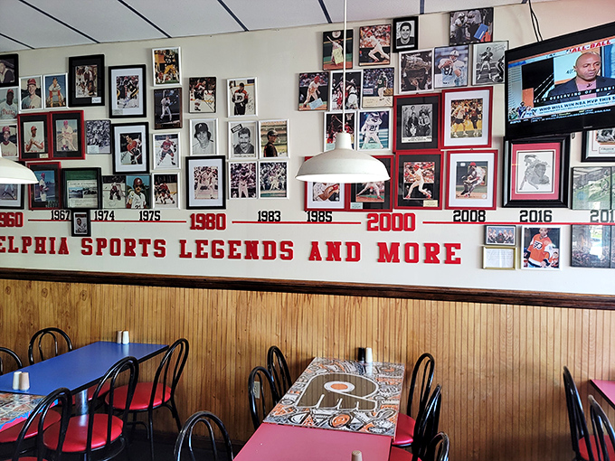 Not just decoration&mdash;a wall of Philadelphia sports history that reminds you great sandwiches, like great teams, have loyal followings for good reason.