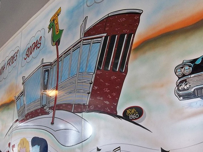 Wall art celebrating the golden age of diners when chrome was king and breakfast was a sacred ritual.