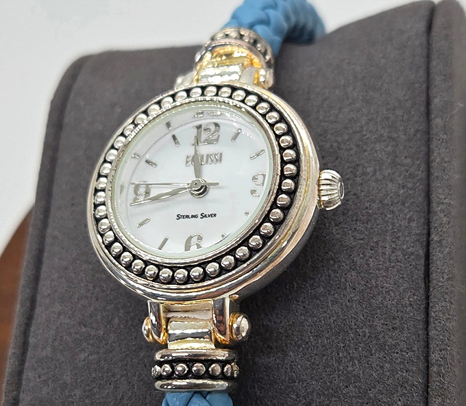 Time becomes a luxury accessory with this crystal-encircled Ecclissi sterling silver watch. Second-hand only refers to the one telling time.
