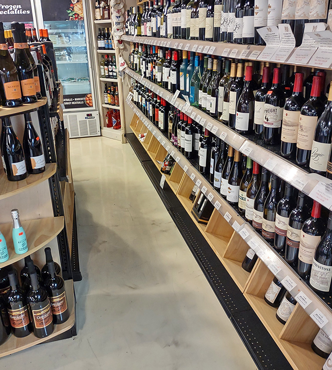 A wine selection that says, "Yes, we take our Italian heritage seriously enough to help you pair the perfect bottle with your sandwich."